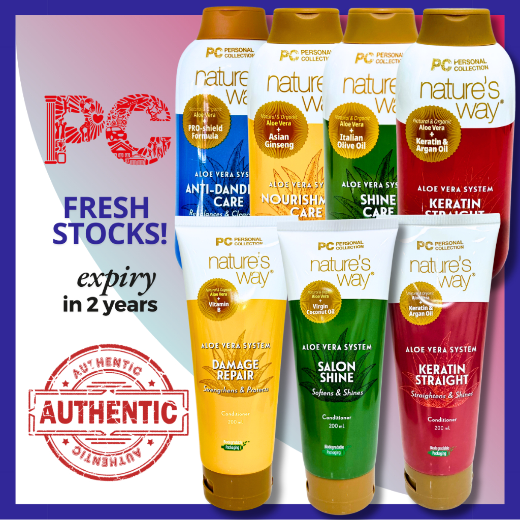 Nature's Way Shampoo & Conditioner Shine Care Anti-Dandruff Keratin ...