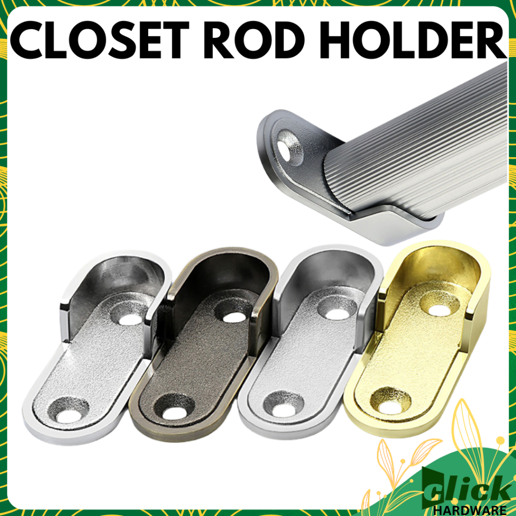 Oval Closet Rod Holder Closet wardrobe pipe support bracket closet pole ...