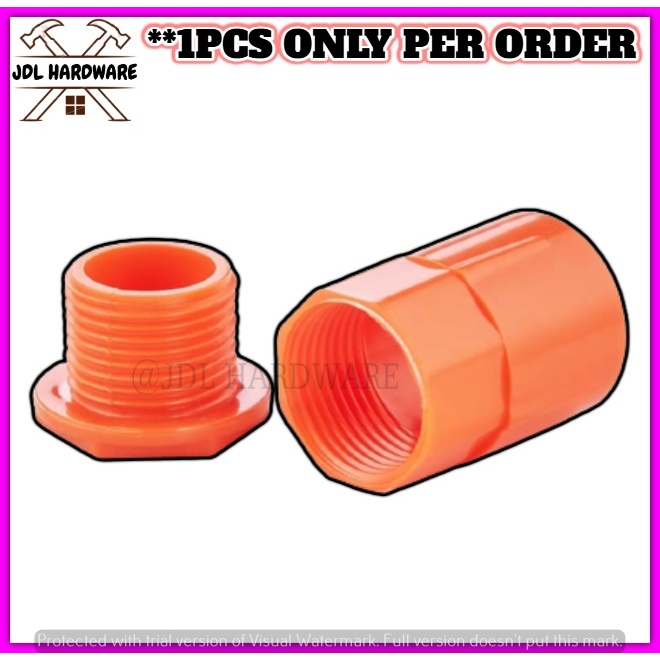 O-3813 PVC Orange Electrical Conduit Pipe Connector Male Adapter w ...