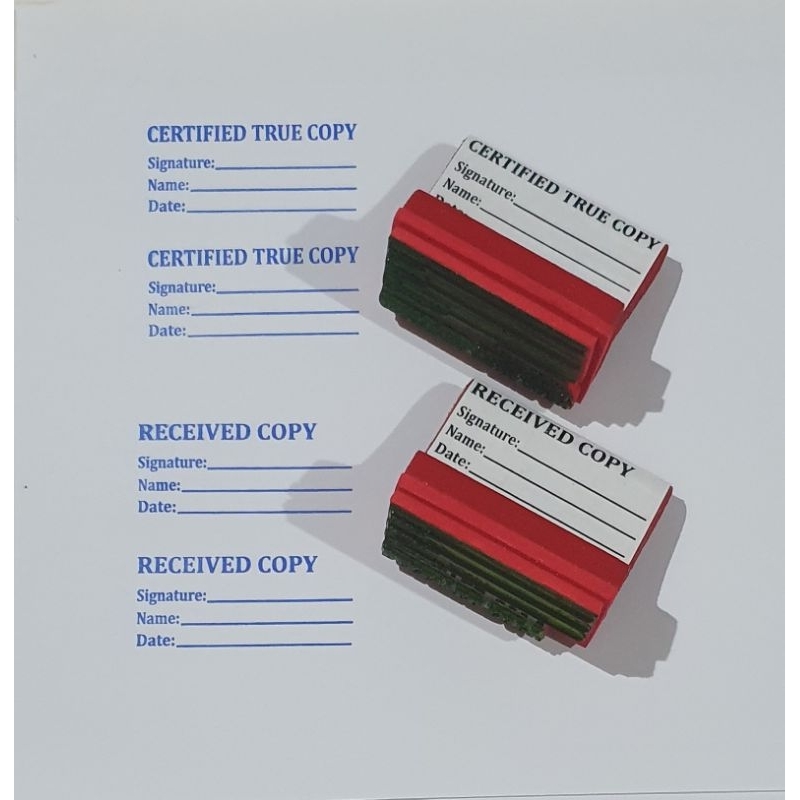 Rubber Stamp Machine Made Wooden Handle."CERTIFIED TRU COPY/RECEIVED ...