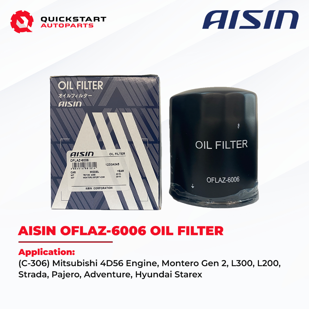 AISIN Oil Filter OFLAZ-6006 for Mitsubishi Montero Gen 2, Strada, L300 ...