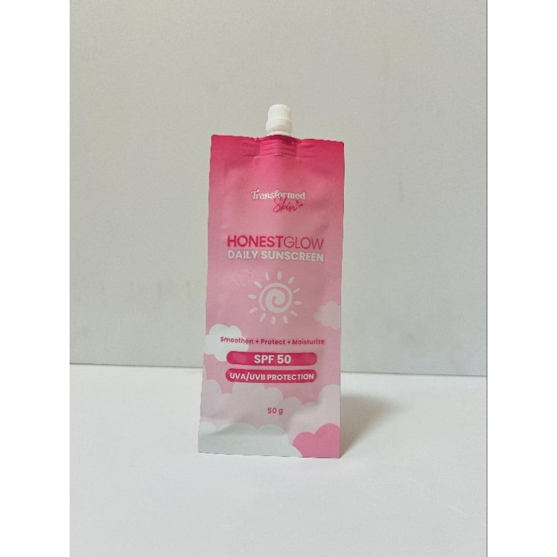 Transformed Skin Honest Glow Daily Sunscreen Spf50 UVA/UVB Protection ...
