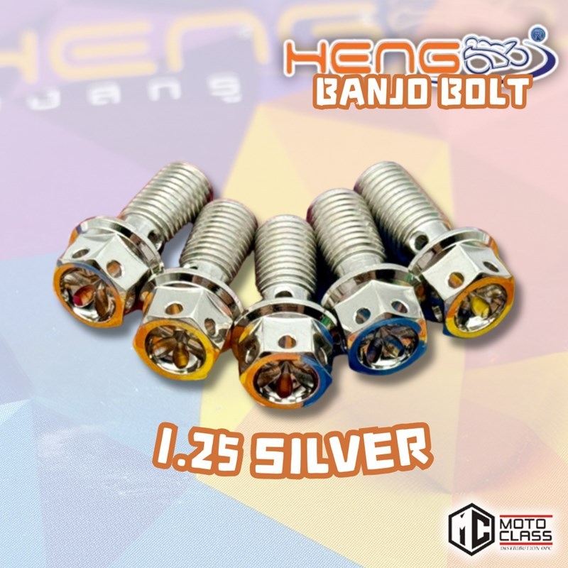 HENG BANJO BOLTS FLOWER TYPE SILVER SOLD PER PACK 20PCS | Shopee ...