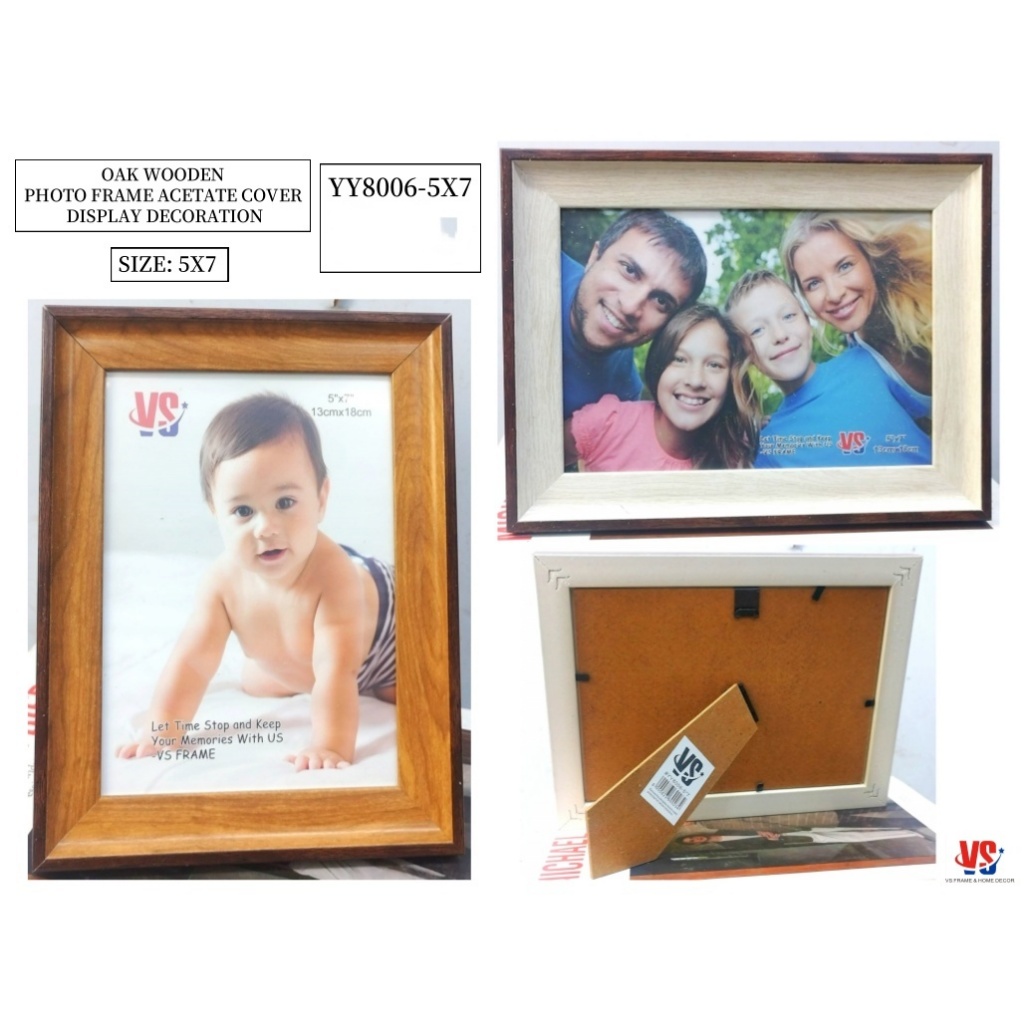 [VS] PHOTO FRAME WOODEN ACETATE PLASTIC COVER 5R & 6R (YY8006) | Shopee ...