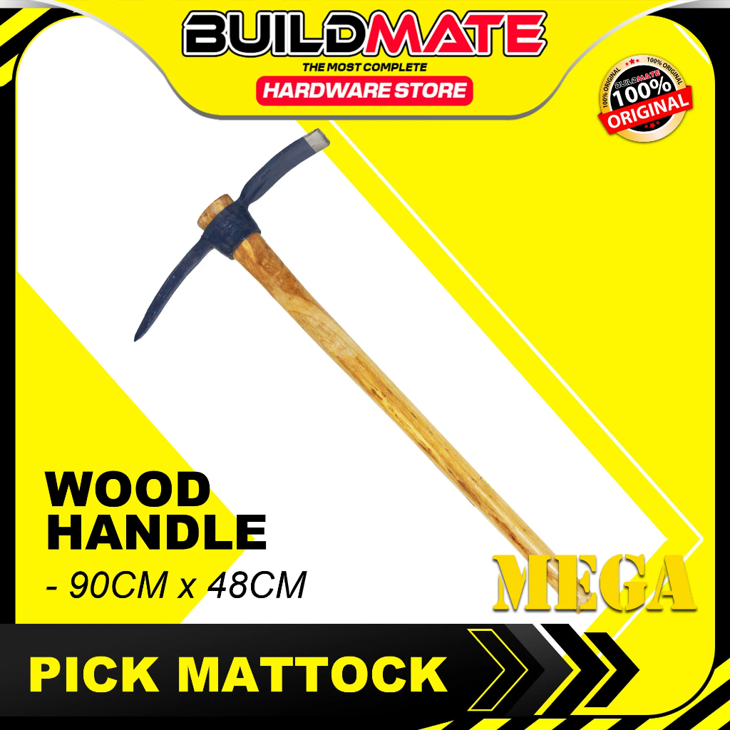 BUILDMATE Mega Pick Mattock With Wooden Handle MPICKWD Multi-Purpose ...