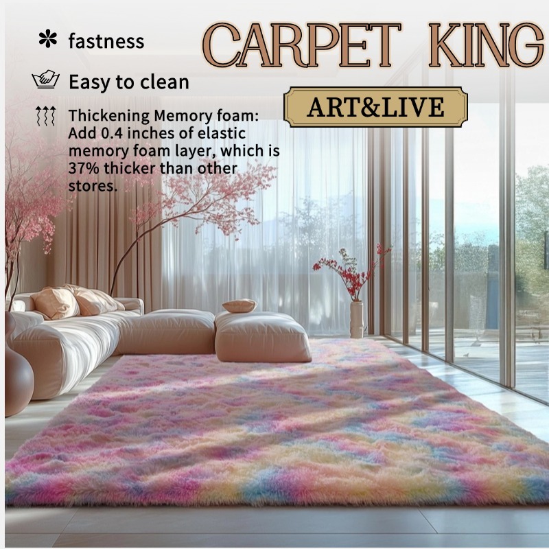 [Carpet King] Carpet for Living Room Thick Fuzzy Plush Rug for Bedroom ...