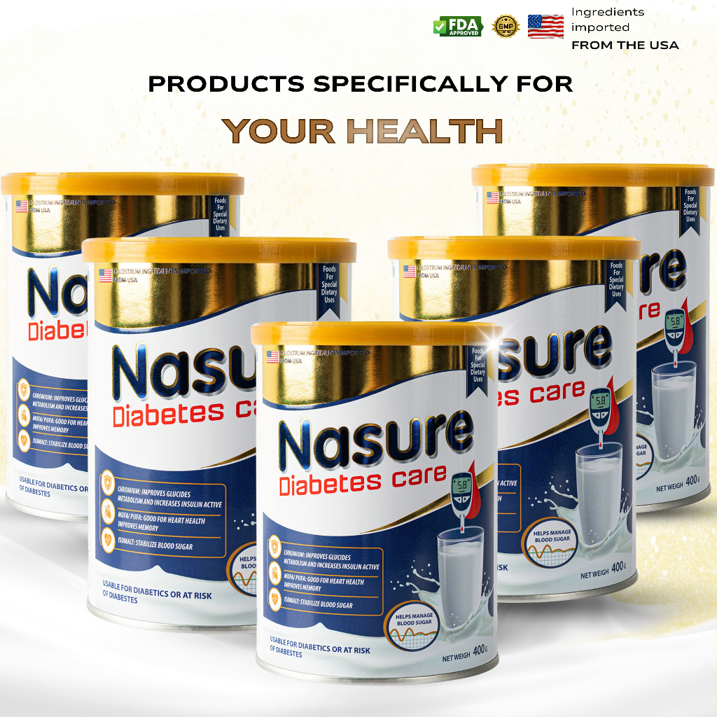Combo 5 Cans Nasure Milk 400g Helps Stabilize Sugar Levels, Original ...