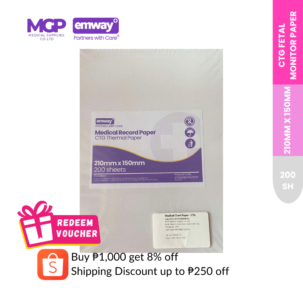 CTG Paper / NST Fetal Monitor Paper 210mm x 150mm x 200sh for Huntleigh ...