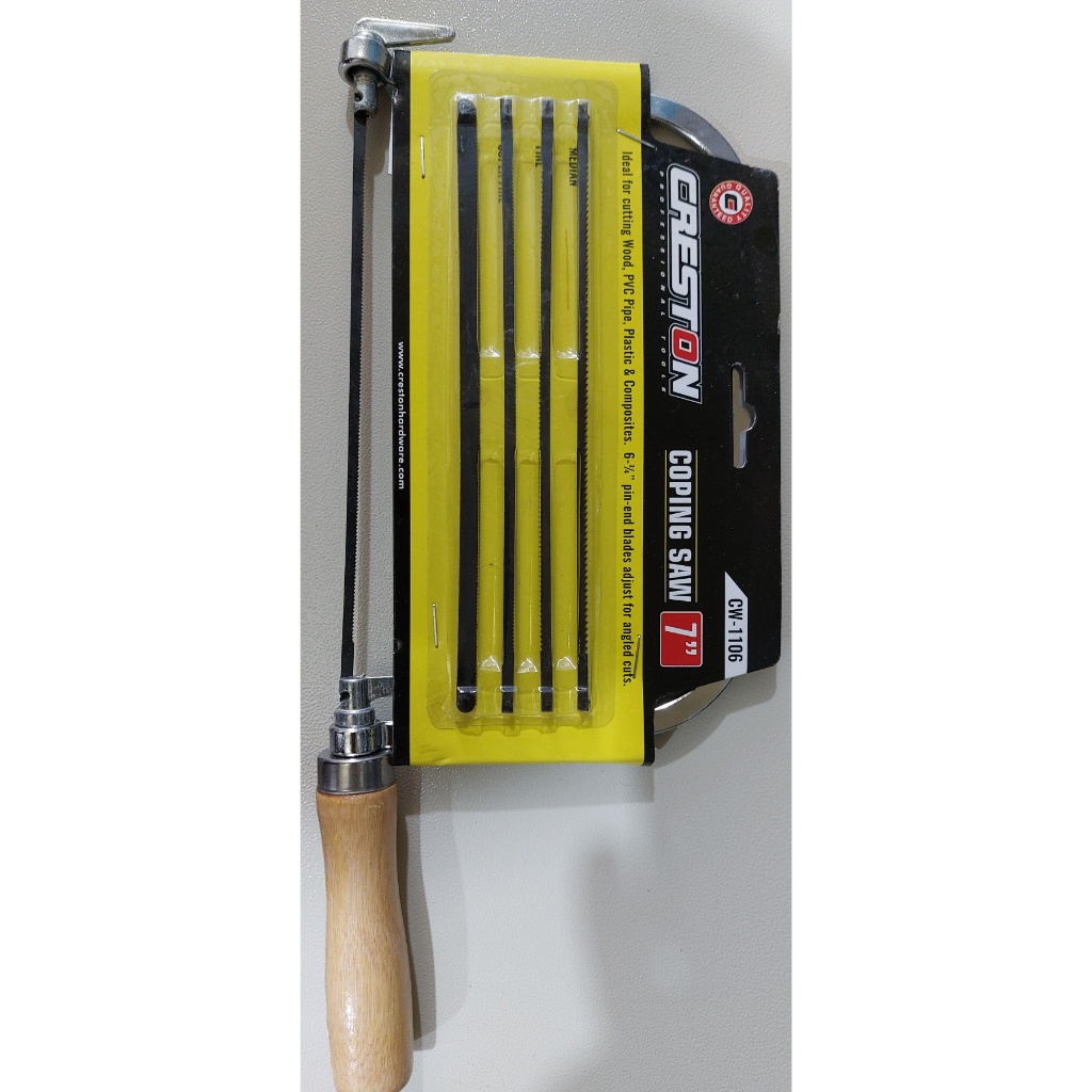 CRESTON Coping Saw 7inch With Free Blades - Lagari #CW1106 | Shopee ...
