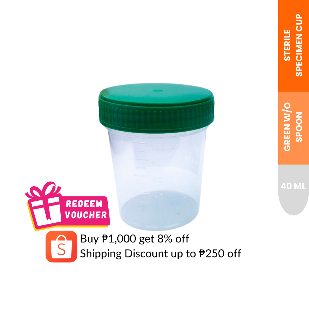 50 pcs 40mL Specimen Container Cup Urine Stool Sputum no spoon | Shopee ...