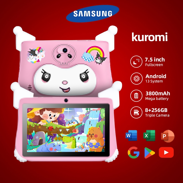 2025 New Sam sung Tablet Kuromi Android Tablet 8GB+256GB 7.5in Kids ...