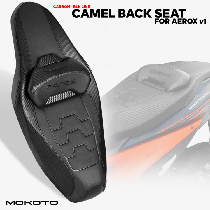 YAMAHA AEROX V1 CAMEL BACK SEAT ASSEMBLY WITH EMBROID LOGO AND CARBON ...