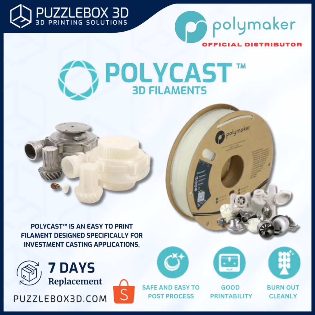 Polymaker PolyCast 3D Printer Filament for Lost Wax Investment Casting ...