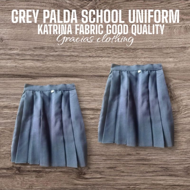 GRAY PALDA SCHOOL UNIFORM/ KATRINA FABRIC/ PLEATED SKIRT/ GRAY PALDA ...