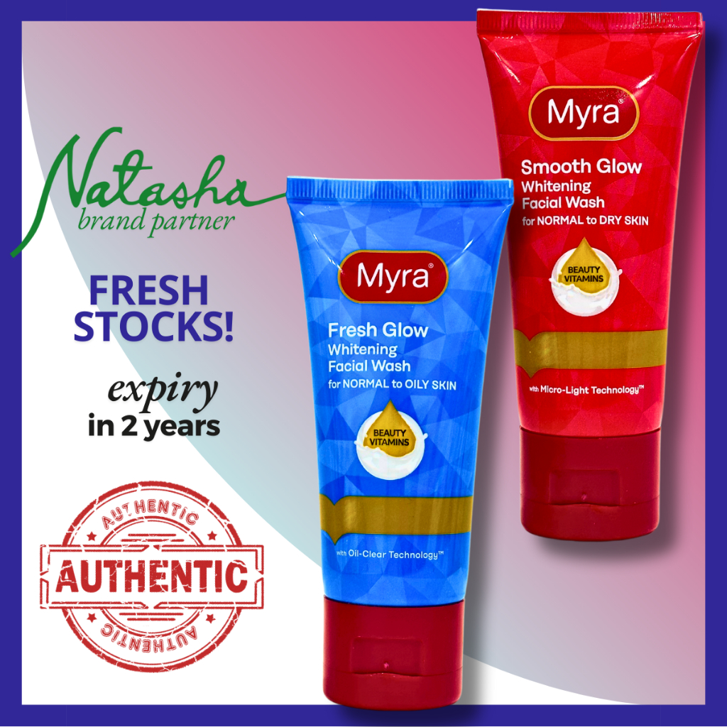 Myra Whitening Facial Wash Smooth Glow Fresh Glow with Beauty Vitamins ...