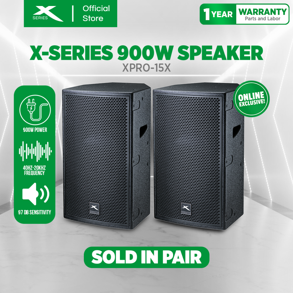 X-SERIES 900W Two Way Speaker 40Hz-20kHz Black (XPRO-15X) | Shopee ...