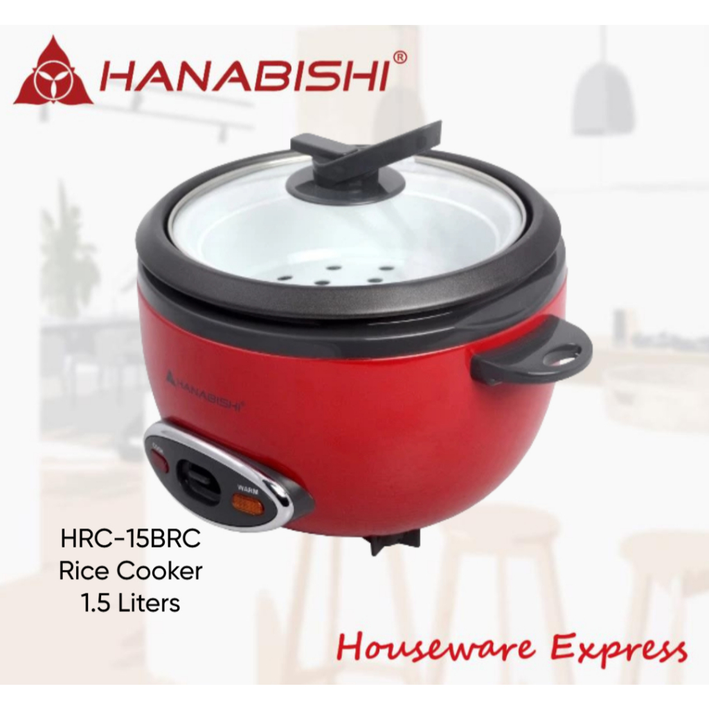 Hanabishi HRC15BRC Rice Cooker 1.5 liters with steamer Red/Silver HRC ...