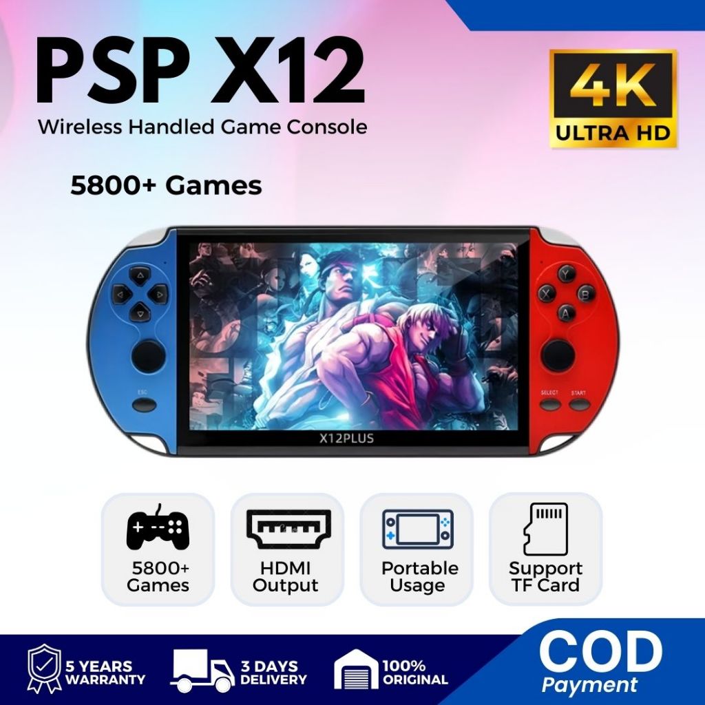 PSP X7/X12/X70 5.1 inch Support NES Retro Game Handheld Retro Game ...