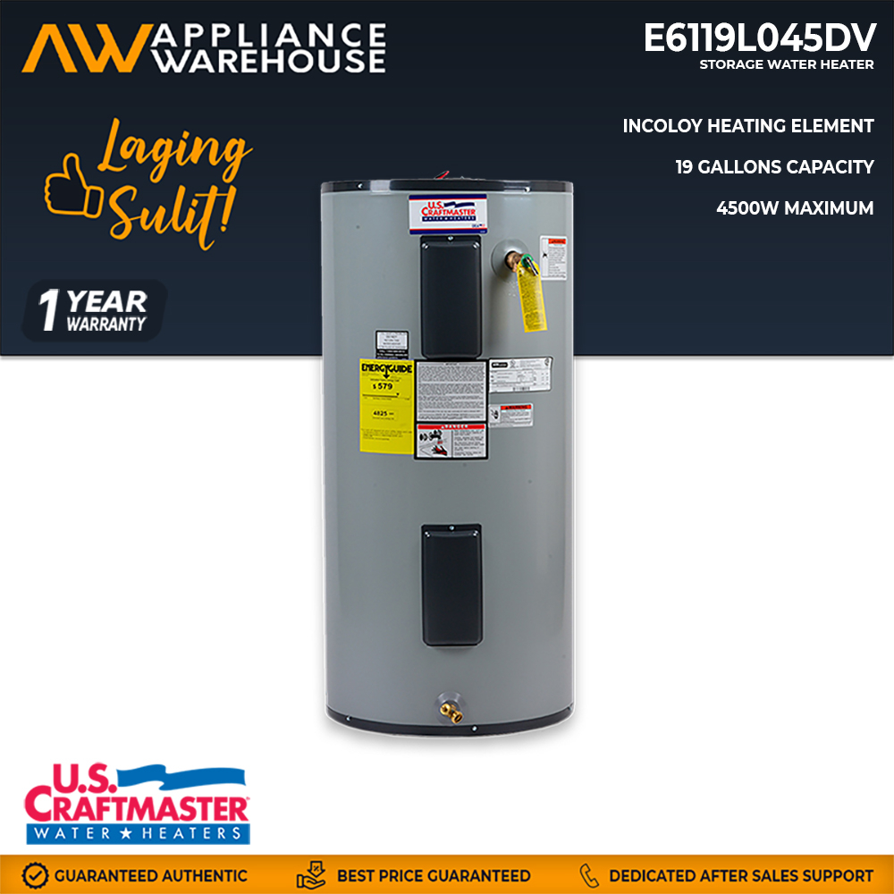 US Craftmaster E61-19L-045DV Electric Water Heater Grey | Shopee ...