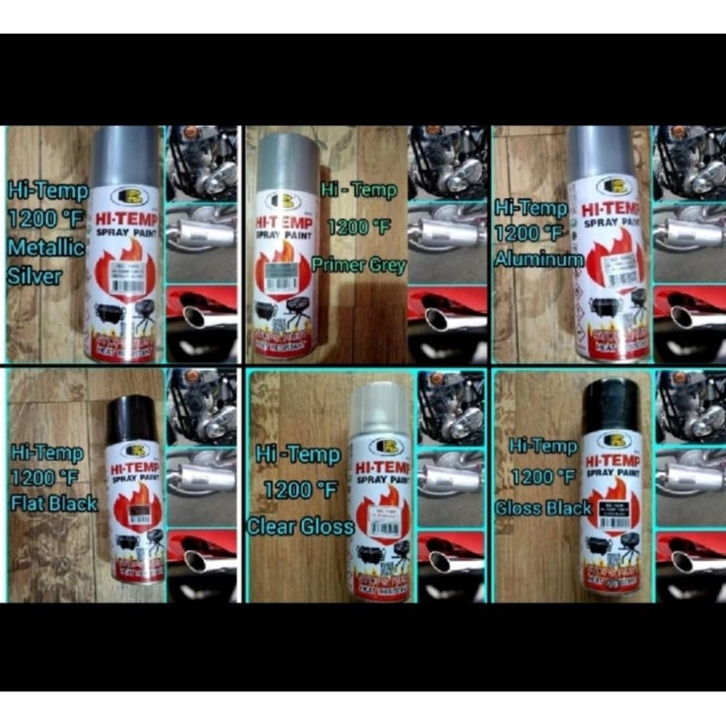 Bosny Paint High Temp 1200°f Black, Flat Black, Aluminum, Clear ...