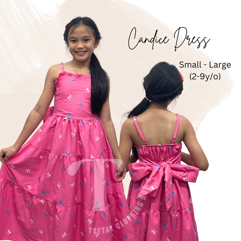 Candice S/M/L (2-9y/o) Adjustable Strap Maxi Eyelet Dress | Shopee Philippines