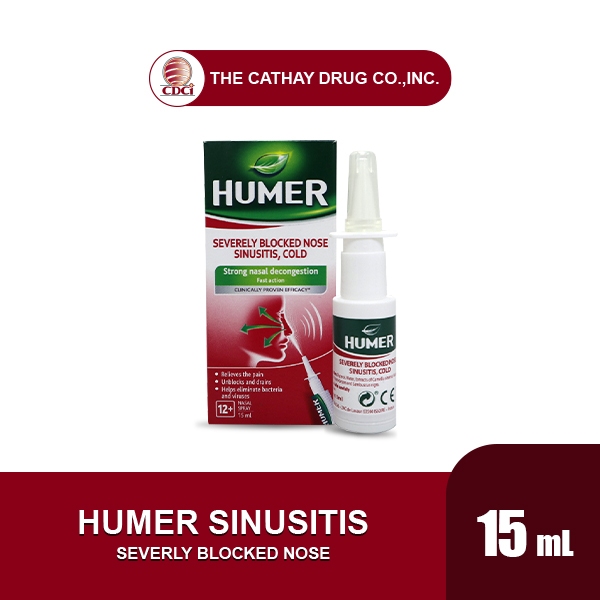 Humer Severely Blocked Nose, Sinusitis, Cold Spray, 15mL | Shopee ...