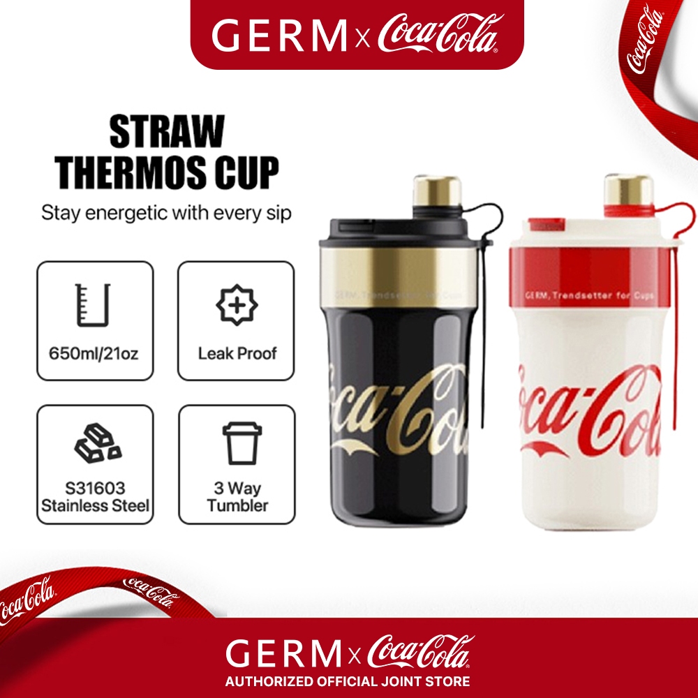 GERM X Coca-Cola Thermos Cup Double Wall Hot & Cold 316 Stainless Steel ...