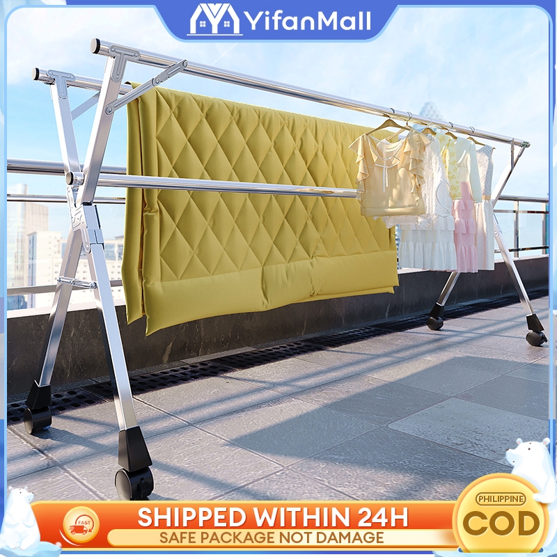 Foldable Sampayan clothes hanger upgraded stainless steel windproof ...