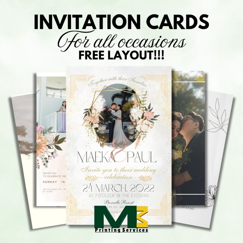 Wedding Invitation Card 10pcs FREE LAYOUT | Shopee Philippines