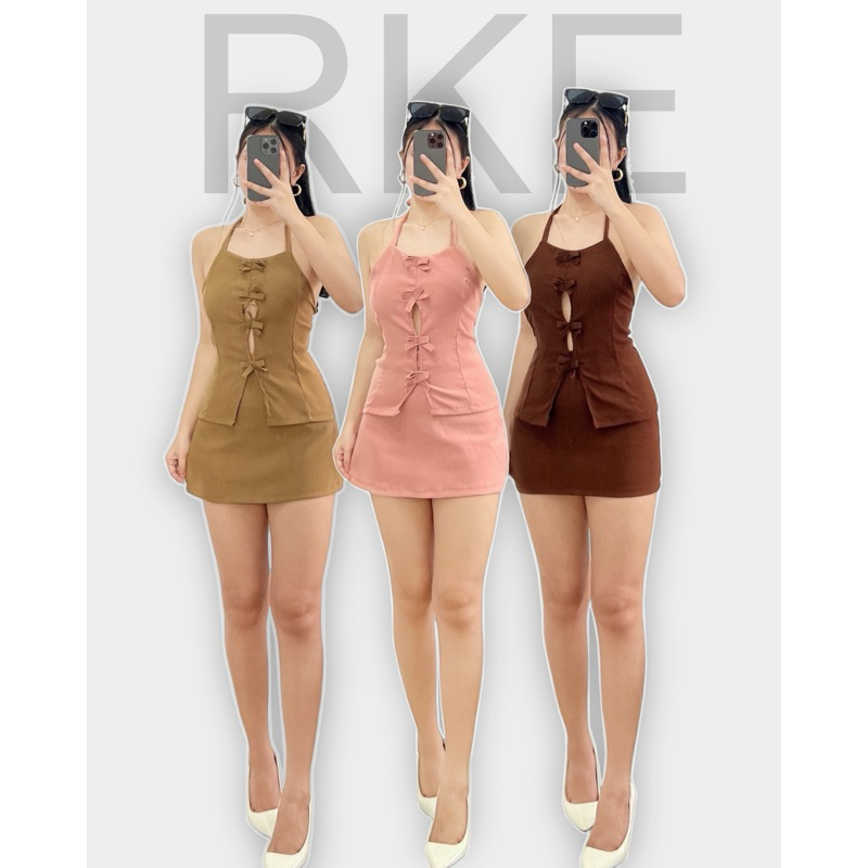 RKE | ALICE COQUETTE WOVEN COORDS/TERNO - RIBBON TOP AND SKIRT FITS ...
