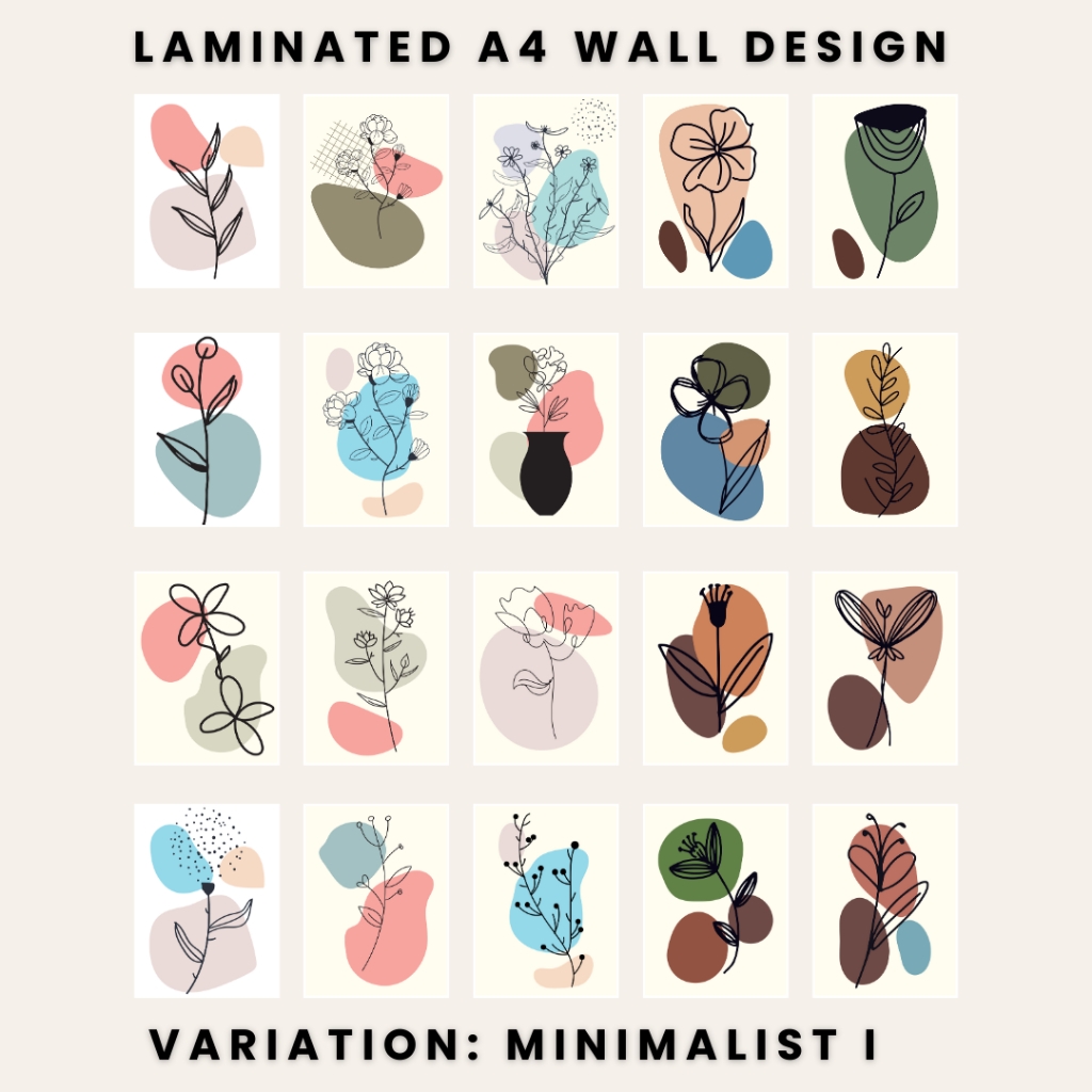 LAMINATED WALL DECOR - MINIMALIST DESIGN (HIGH QUALITY PRINTS ...