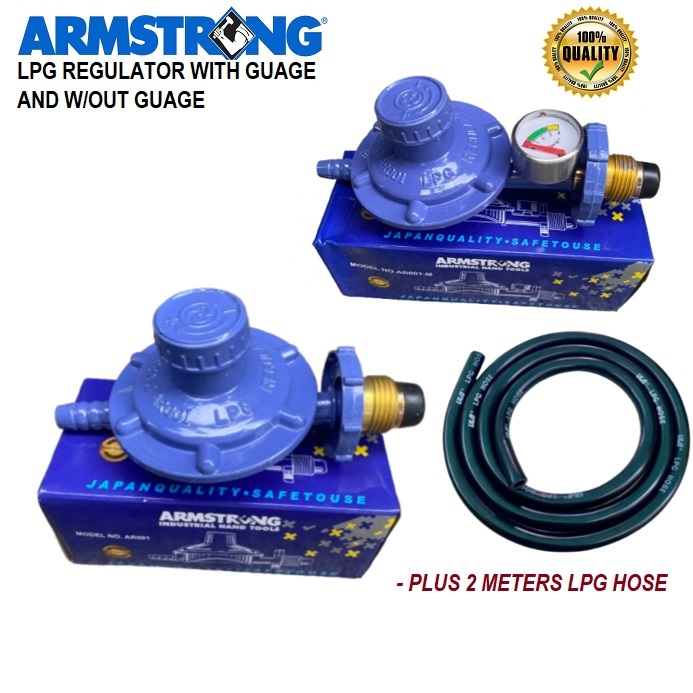 ARMSTRONG LPG Regulator with Guage with Hose Heavy Duty | Shopee ...