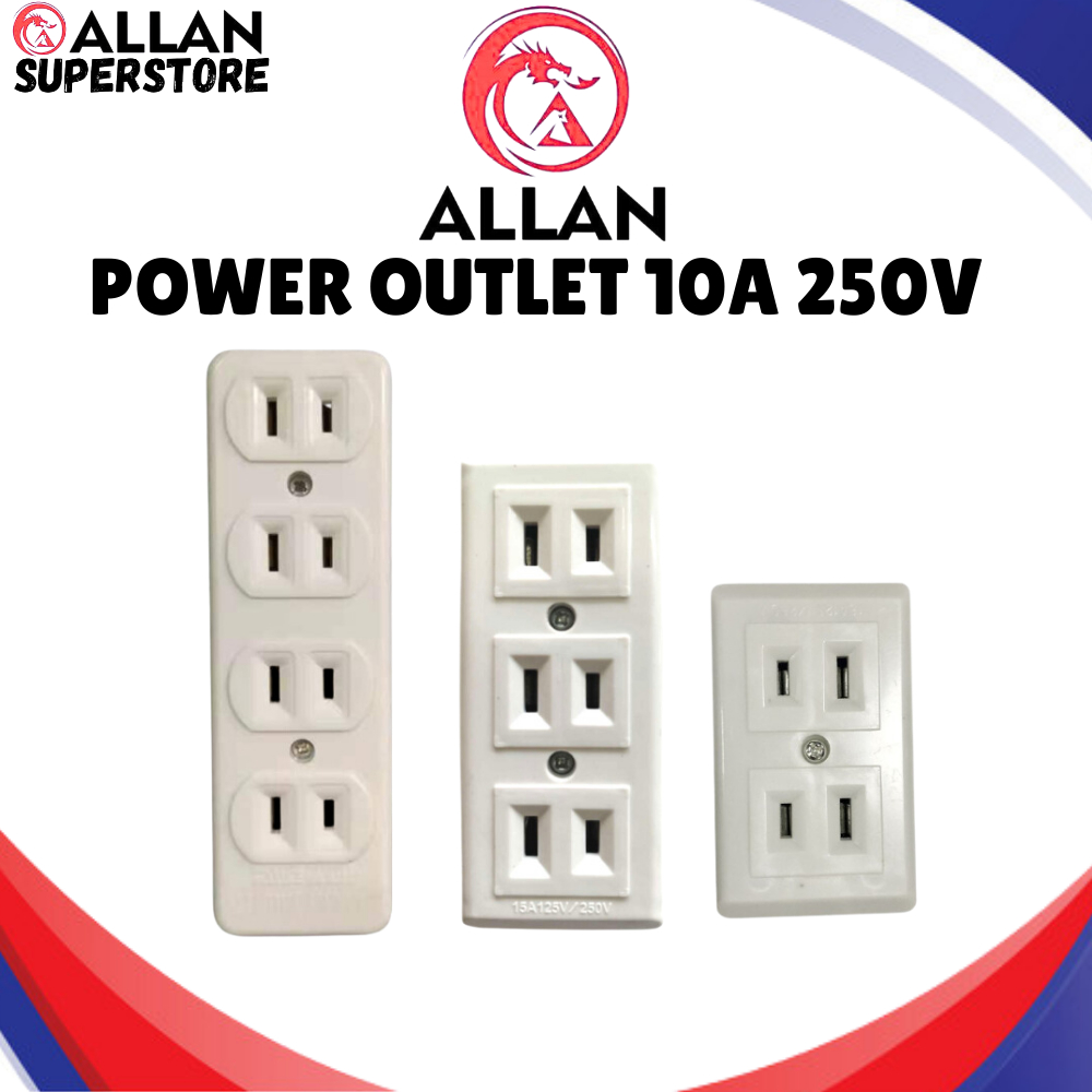 Allan Superstore 10A 250V Power Socket | Q-3312 2-GANG | Q-3313 3-GANG ...