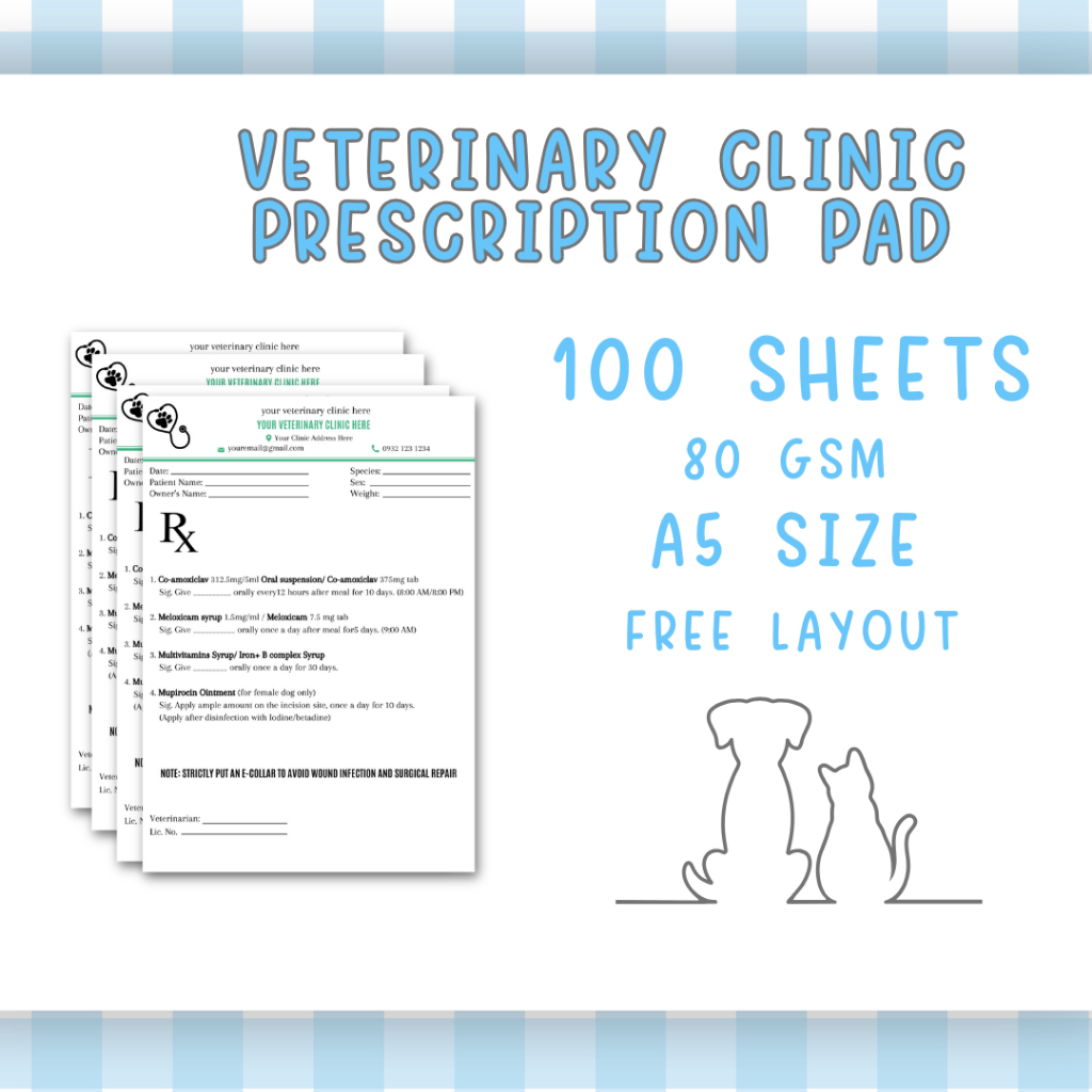 VETERINARY CLINIC PRESCRIPTION PAD 100 SHEETS 80GSM A5 | Shopee Philippines