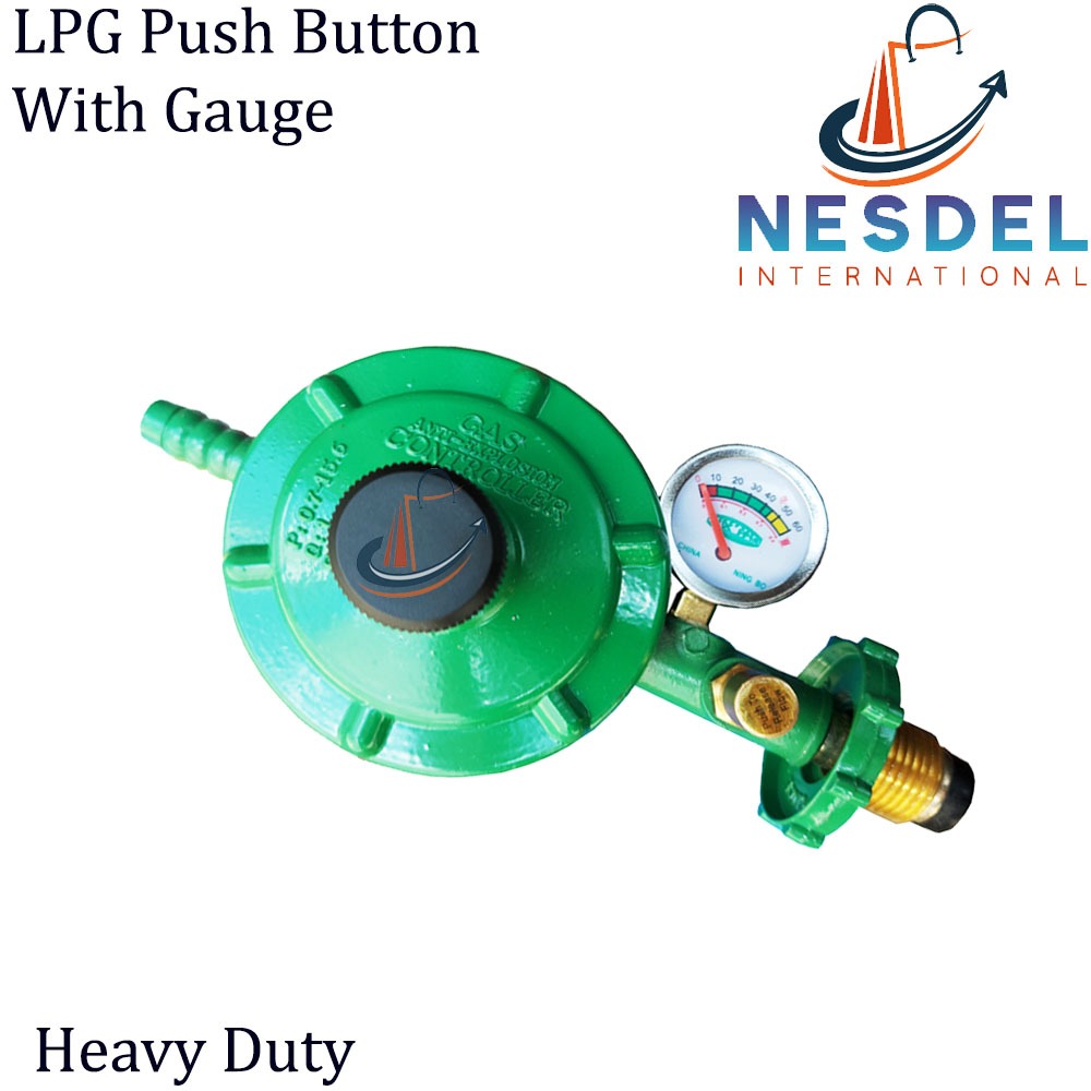 LPG PUSH Button Safety Pin LPG Regulator with gauge gasbooster Heavy ...