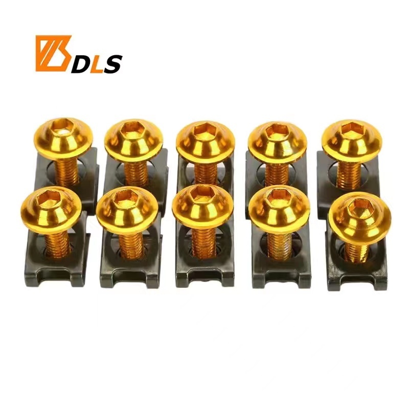 10PCS Motorcycle Screw Colorful CNC Aluminum Alloy Body Screw with Clip ...