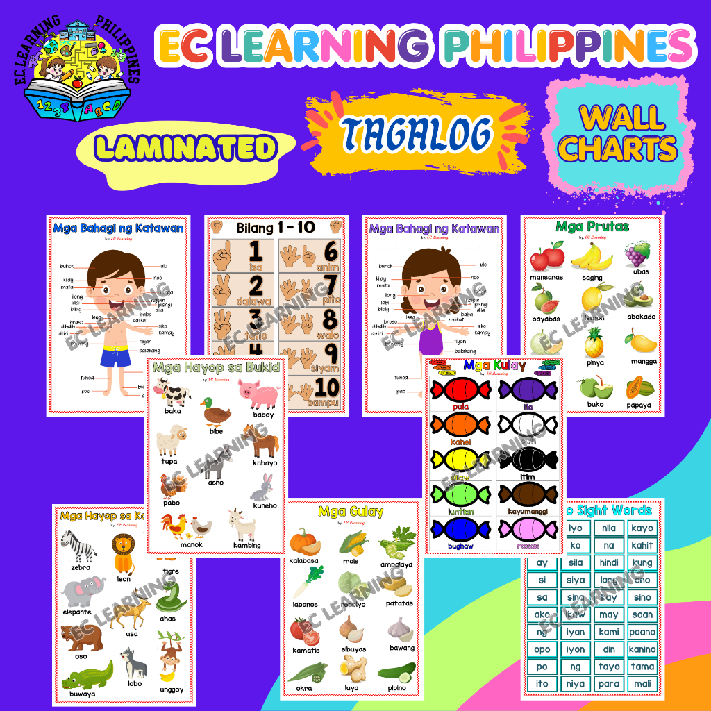 TAGALOG Wall Chart Laminated EC LEARNING Poster | Shopee Philippines
