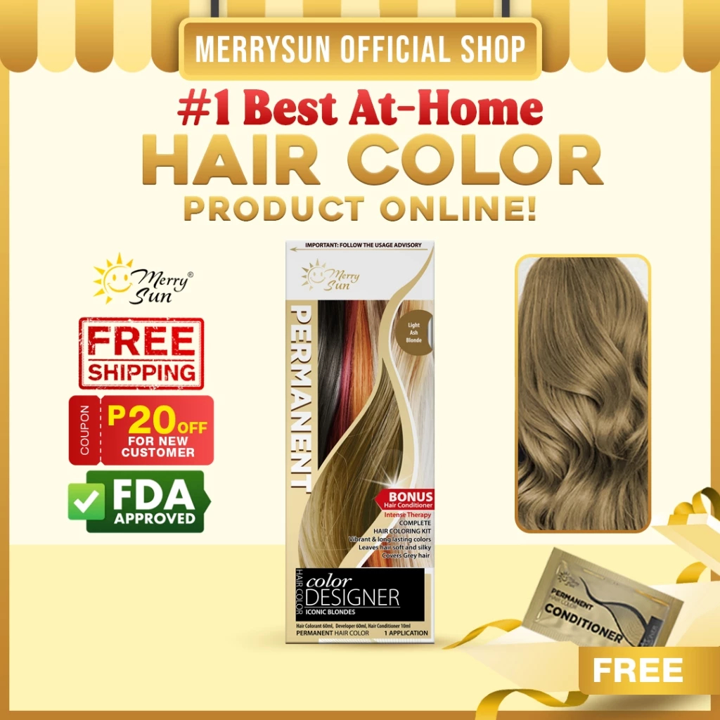 Merry Sun Permanent Hair Color ( LIGHT ASH BLONDE ) | Shopee Philippines