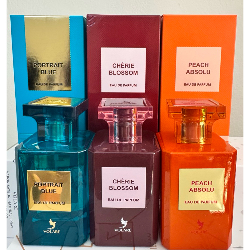 VOLARE PERFUME 100ML Peach Absolu / Cherie Blossom / Portrait Blue (T ...