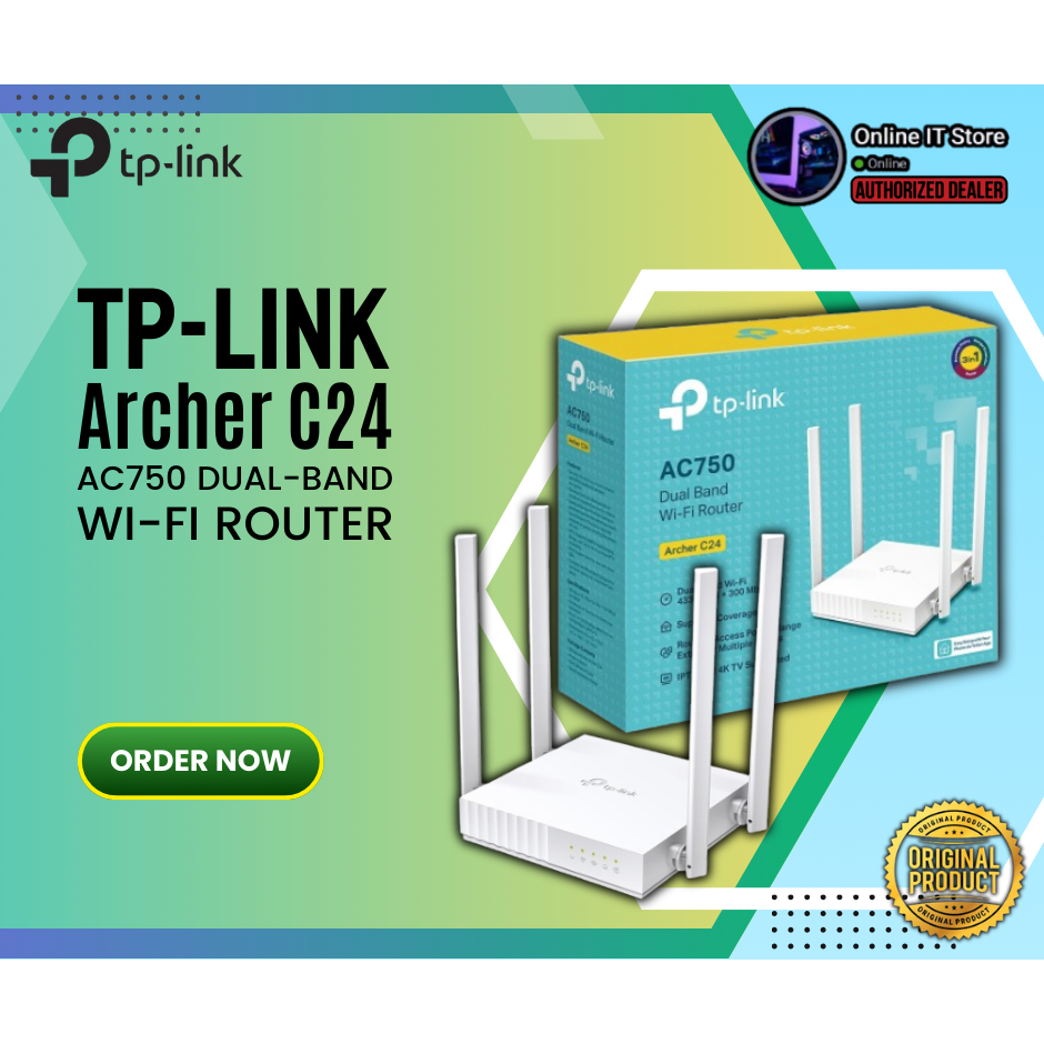 TP-Link Archer C24 AC750 Dual Band Wi-Fi Router | Shopee Philippines