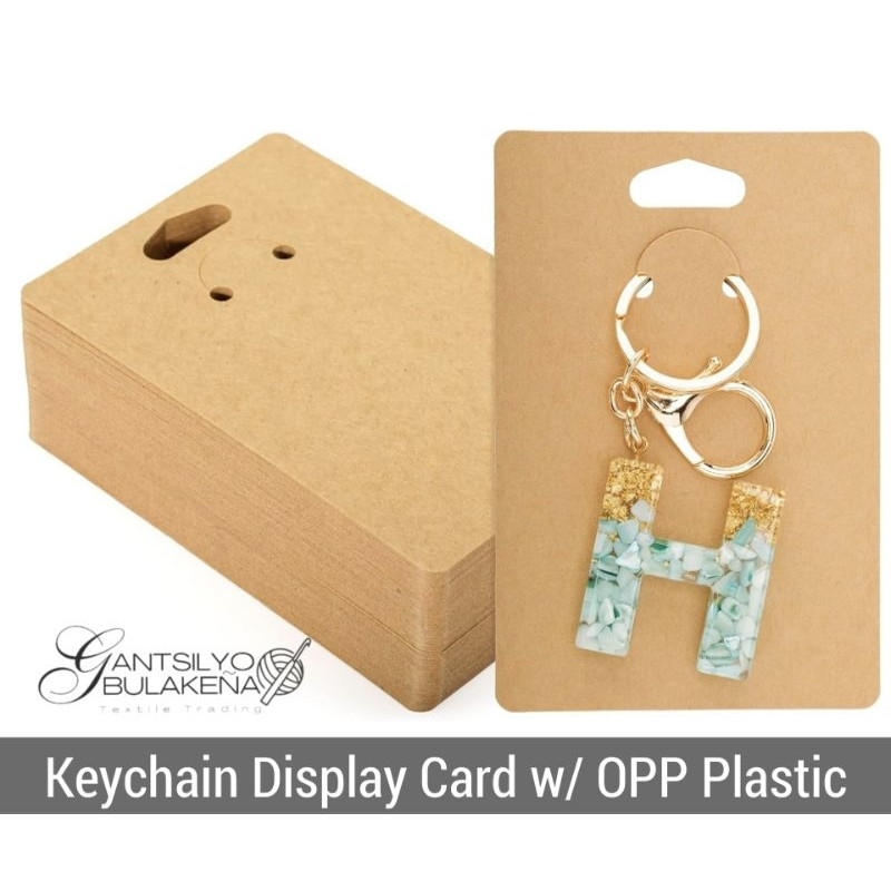 KEYCHAIN DISPLAY CARD 10pcs Kraft Paper with OPP Plastic Cover for ...