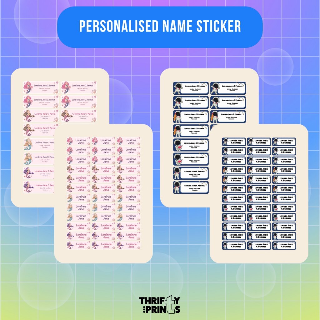 Personalised Name Stickers, Name Label Stickers, Waterproof Vinyl ...