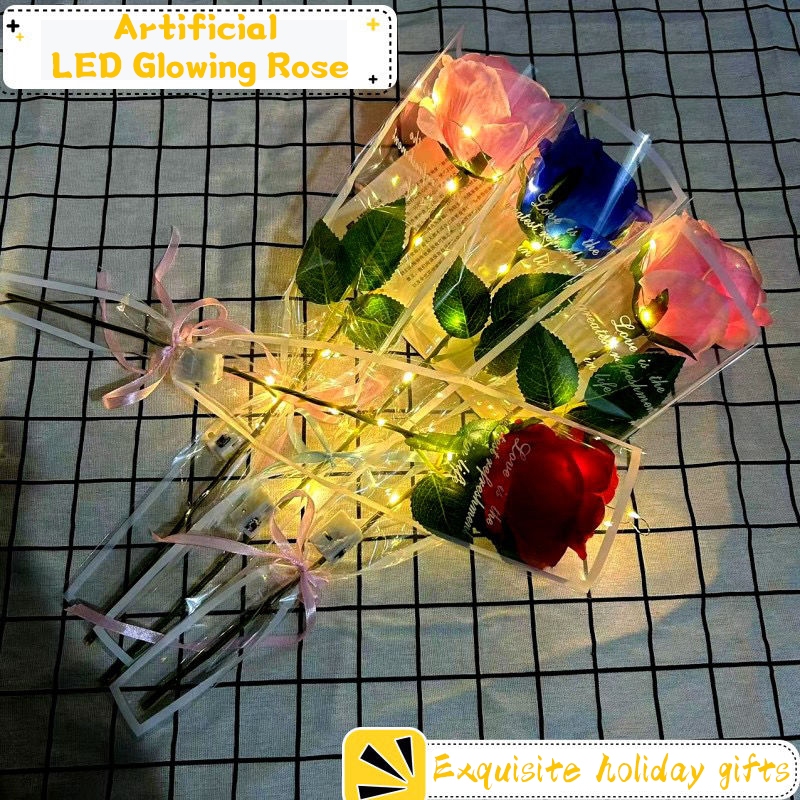 Artificial LED Glowing Rose Artificial flower Flash Rose flowers ...