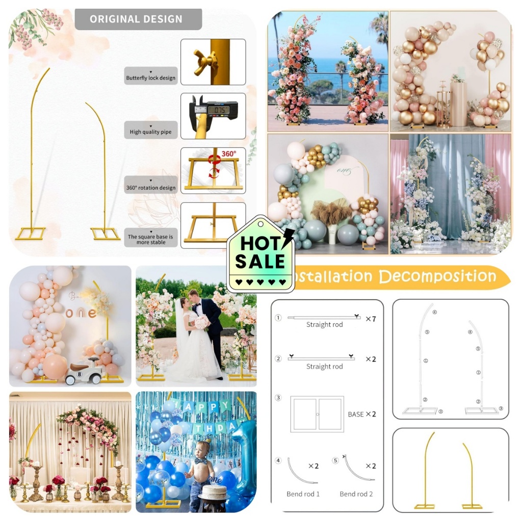 Wedding metal arch stage props decoration rack Wedding celebration ...