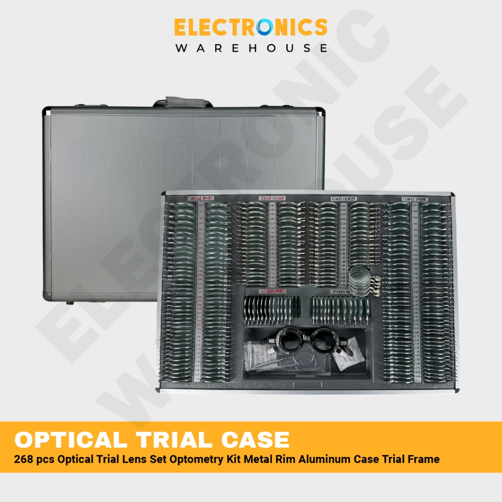 Frame & Focus 268 pcs Optical Trial Lens Set Optometry Kit Metal Rim ...
