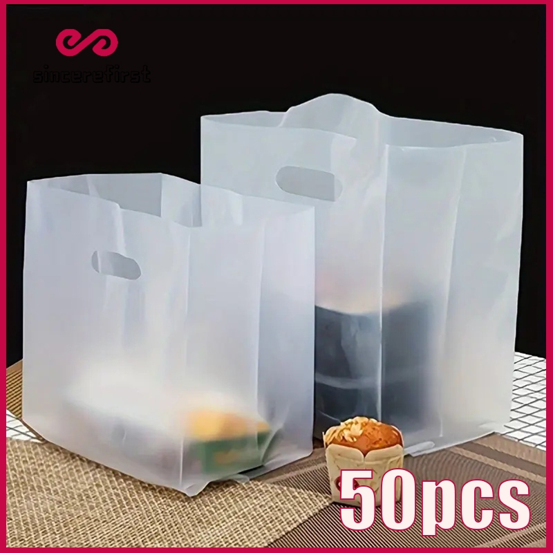 Pe Plastic Bag Carrier With Handle Design, Premium Pastry Food Bag With ...