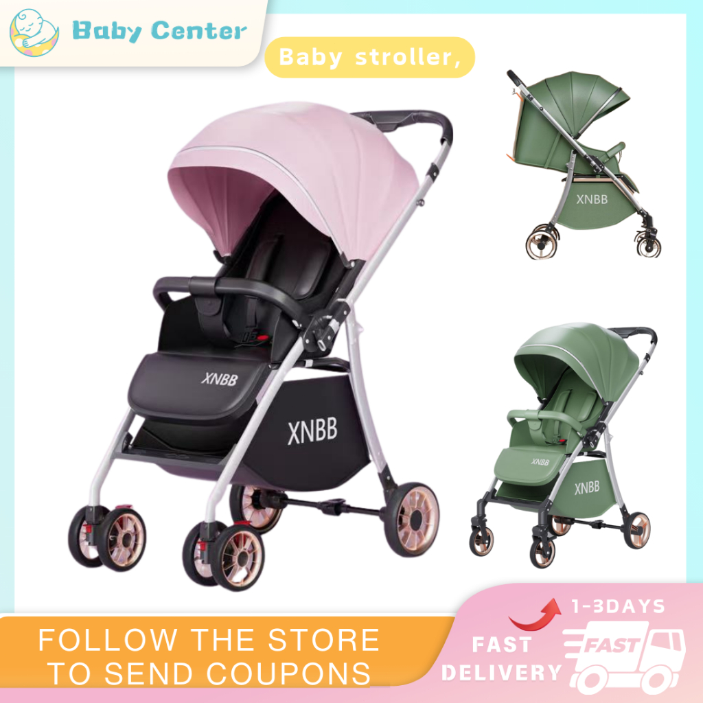 Baby stroller, can sit or lie down, portable foldable children's ...