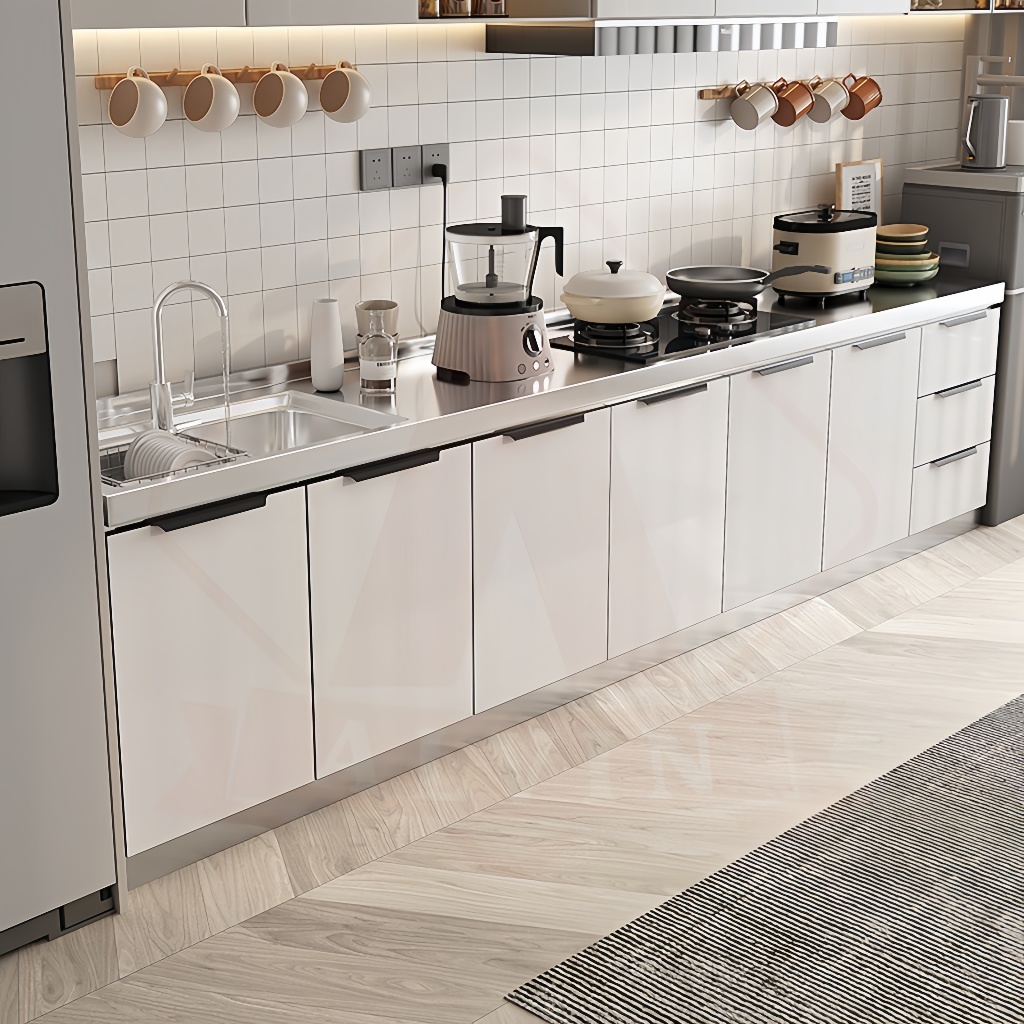 ALVIN Stainless Steel Kitchen Sink Cabinet Set Simple Gas Stove Storage ...