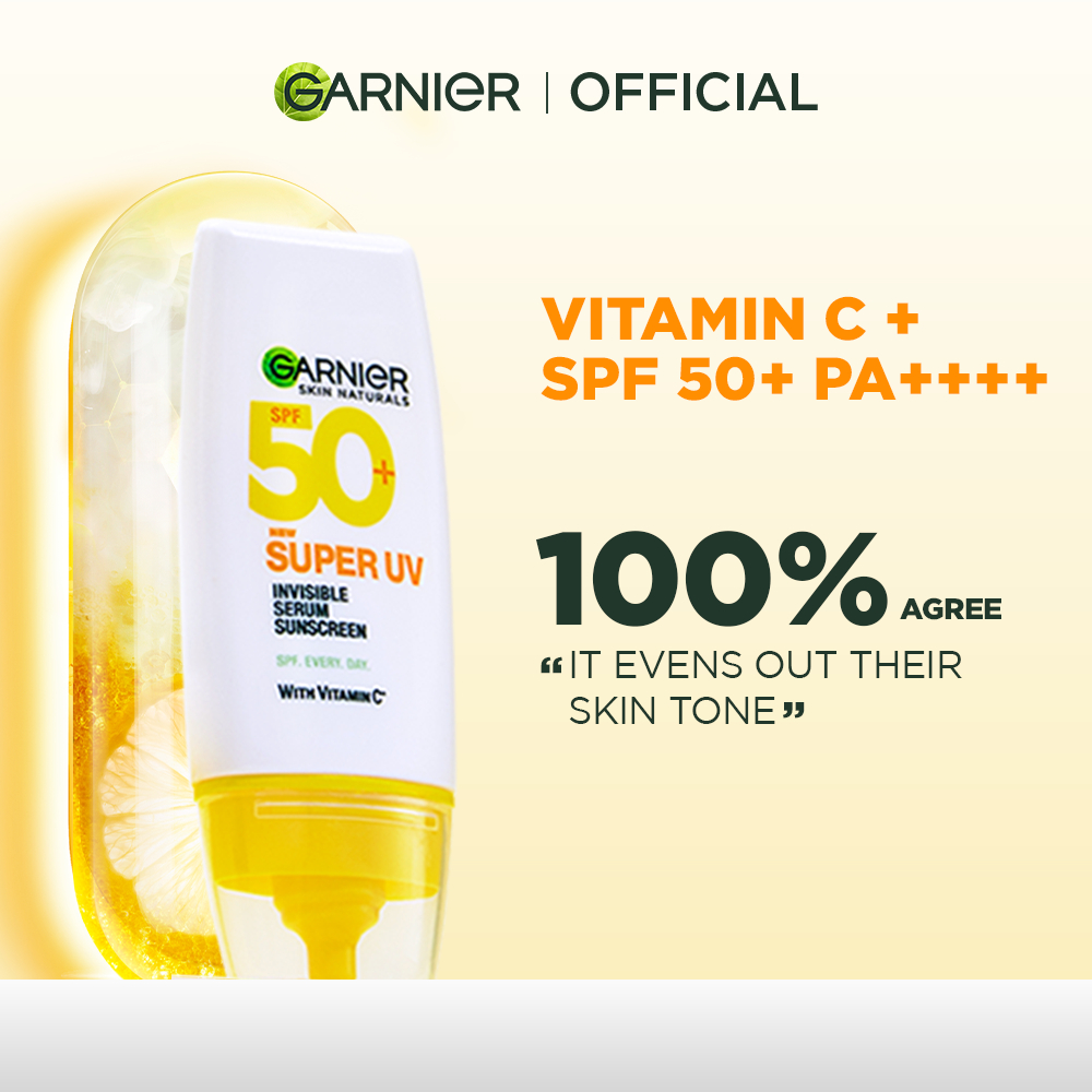 NEW Garnier Super UV Vitamin C Invisible Serum Sunscreen SPF50+ UV ...