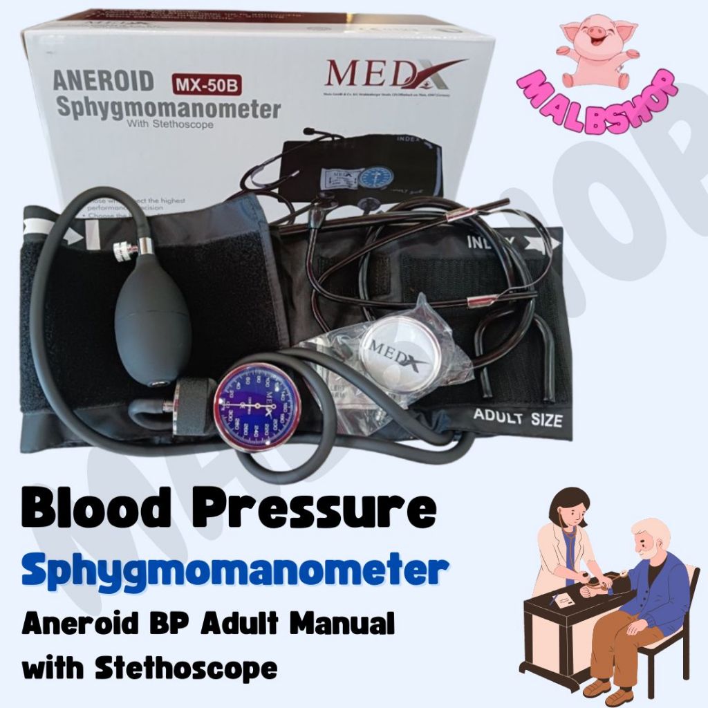 MEDX BP Manual Aneroid Sphygmomanometer Blood Pressure BP with Black ...